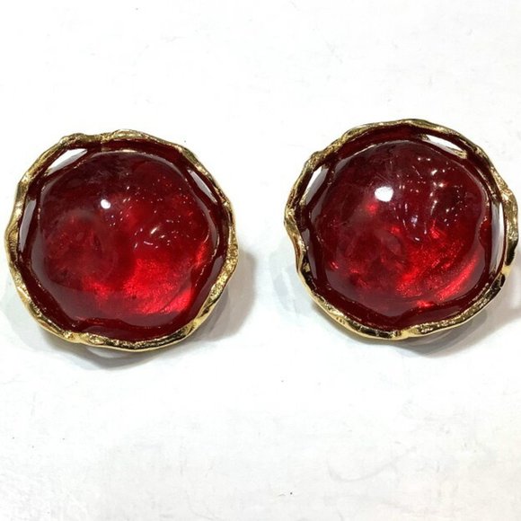 Yves Saint Laurent | Jewelry | Yves Saint Laurent Ysl Color Stone Red X ...